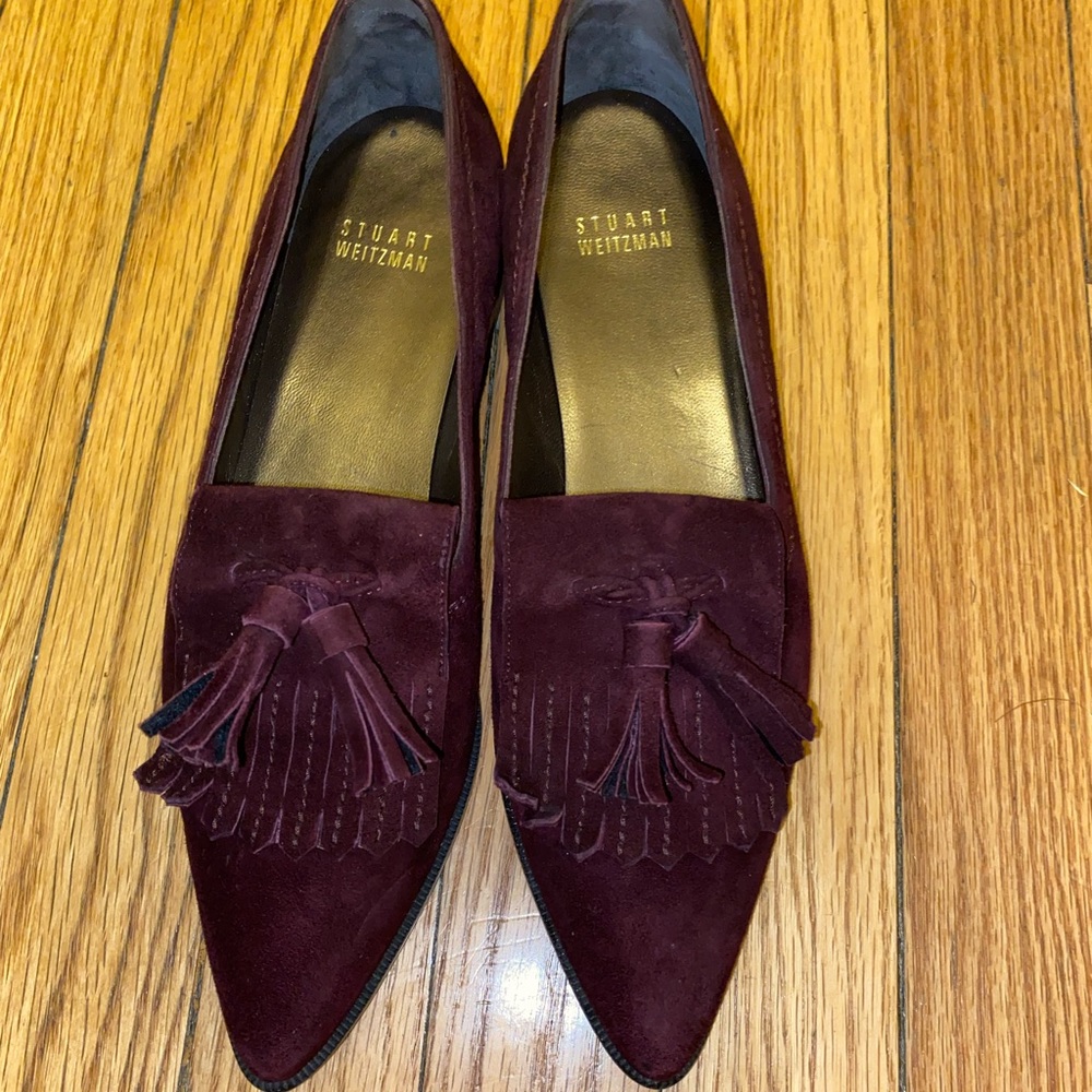 Stuart Weitzman Maroon Tassel Flats - Gem